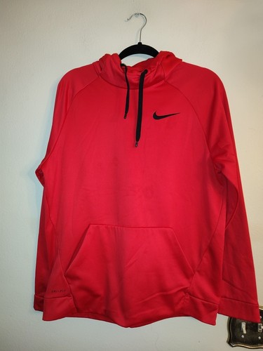 Pre owned Men's Nike Bright Red Sweatshirt Pullover Hoodie Size L Pit ...