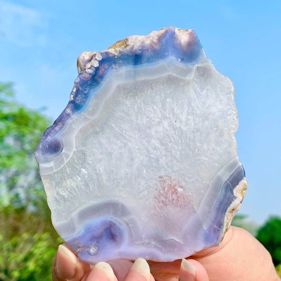 91G Natural Blue Cherry Blossom Agate Crystal Quartz Body Healing | eBay