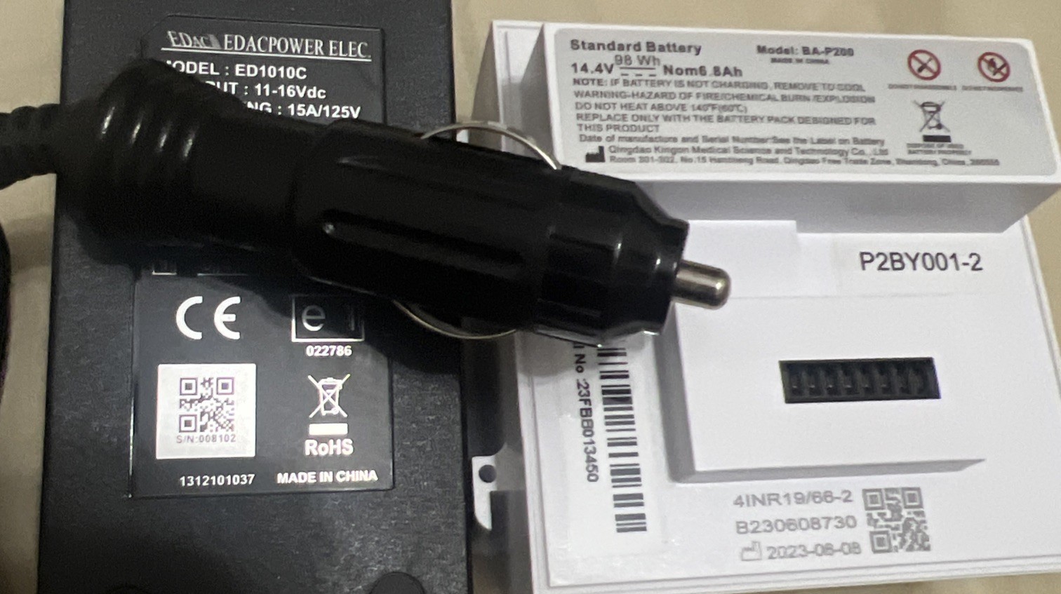 Rhythm Healthcare P2 Portable Concentrator Battery P2BY001-2 With Car ...