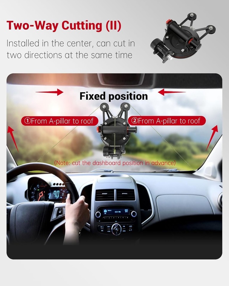 Auto Glass Cut Out Tool - Two-Way Cutting with Strong Suction Cup for ...