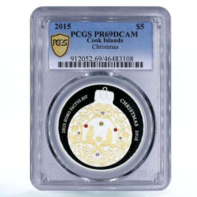 Cook Islands 5 dollars Christmas Diner Jesus Christ PR69 PCGS silver ...