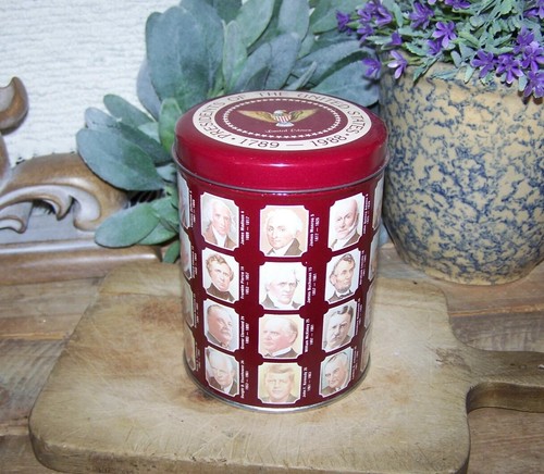 1789-1988 Presidents of the United States Valley Brook Farms Cookie Tin ...