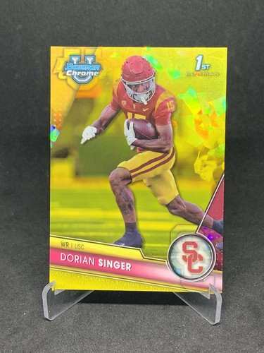 DORIAN SINGER 2023 BOWMAN CHROME SAPPHIRE YELLOW 1ST SP /75 USC UTAH ...