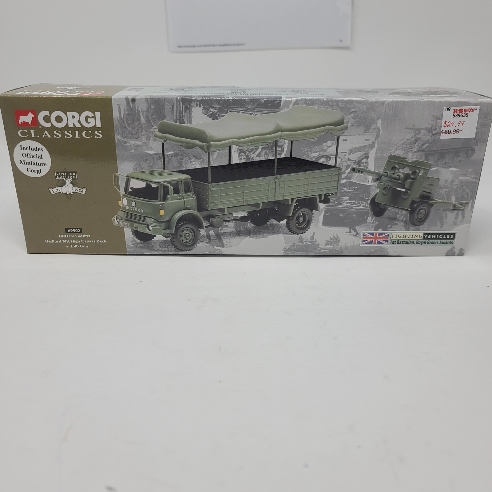 Corgi British Army Bedford MK High Canvas Back & 25lb Gun Limited ...