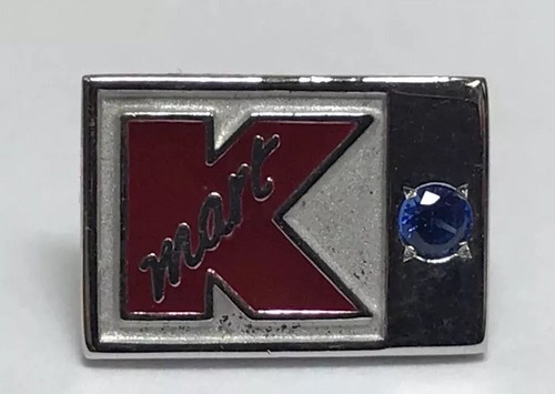 STERLING SILVER KMART PIN BACK LAPEL K-MART SYNTHETIC BLUE SAPPHIRE | eBay
