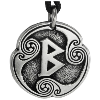 Pewter Beorc Rebirth Rune Norse Viking Asatru Berkanan Talisman Amulet ...