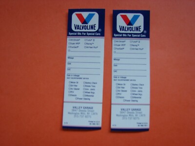 10 Vintage Valvoline Oil Change Stickers 1986 Unused Valley Garage | eBay