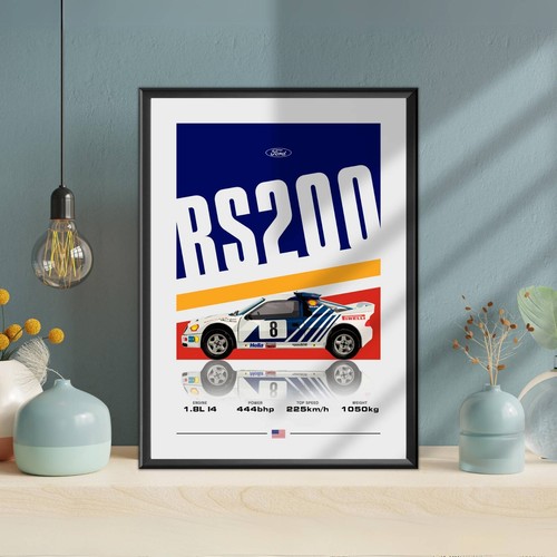 Ford RS200, Group B, Rally, WRC, Poster, Print, Wall Art | eBay UK