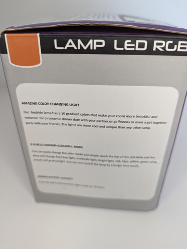 Touch Bedside Portable Lamp/Nightlight~Chargeable USB & Rotating Colors ...