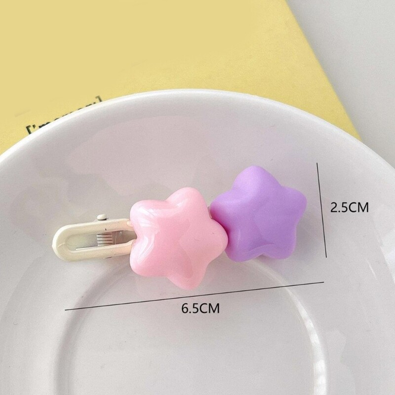 Chubby Star Shape Hairpin for Children Teens Woman Spring Ponytail ...