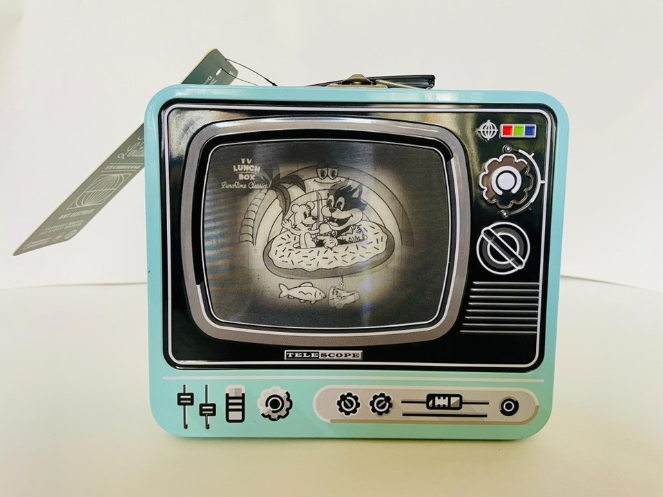 Retro TV Lunch Box – Tin Lunchbox with Animated Lenticular Screen, New ...