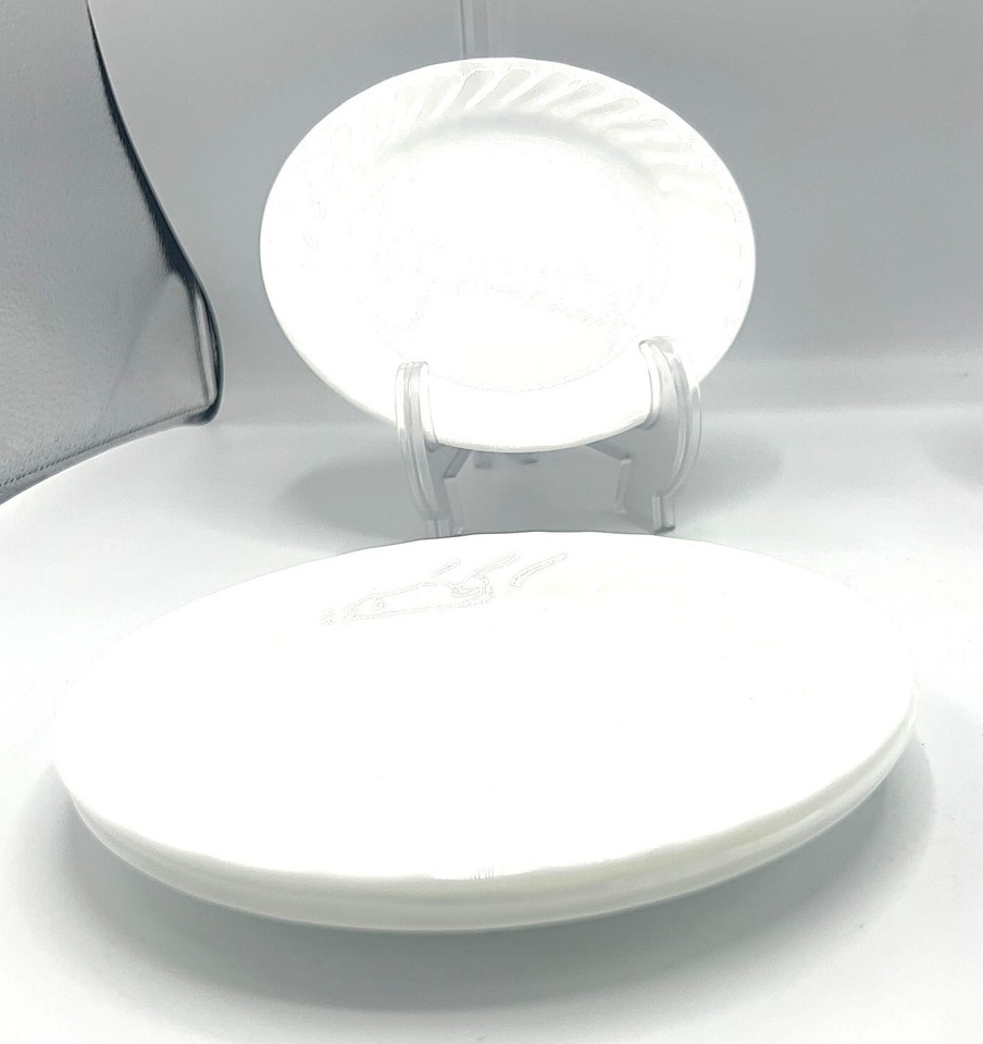 8 Corelle Vitrelle White Swirl 7.25" Bread Plates & Bowls EXCELLENT ...