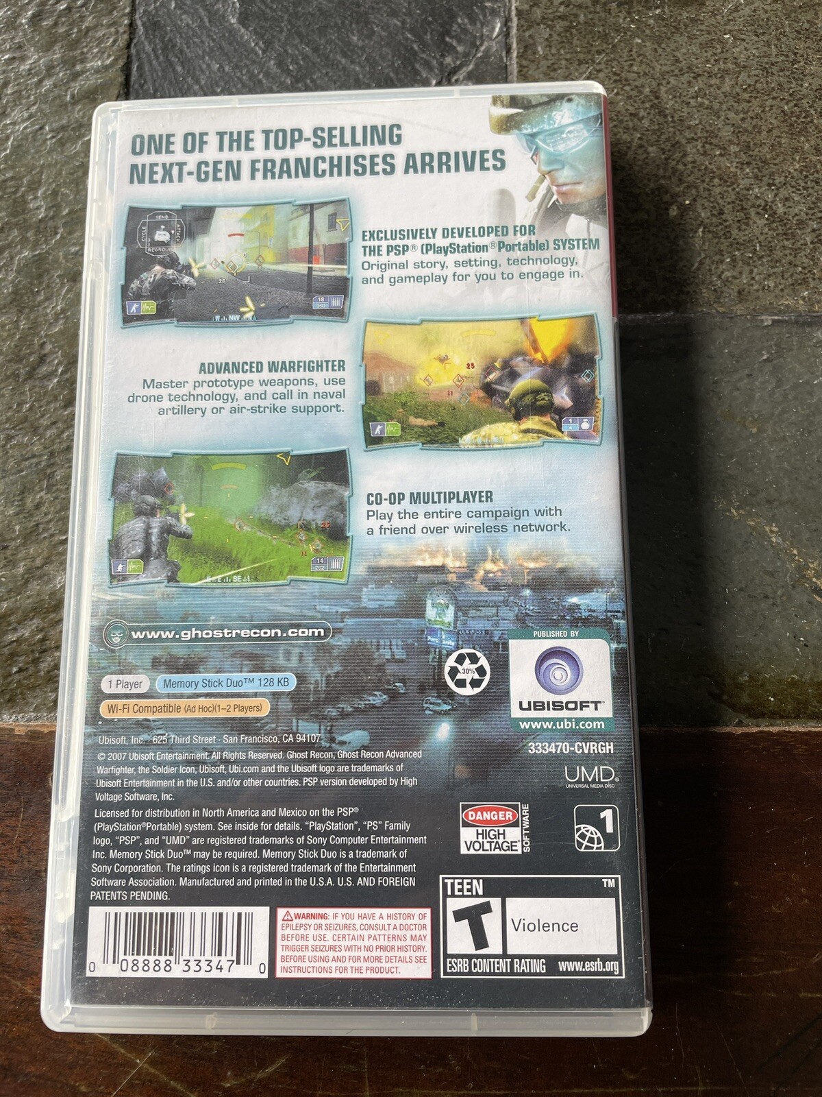 Tom Clancy's Ghost Recon Advanced Warfighter PlayStation Portable PSP ...