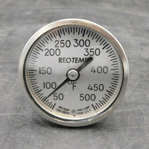 Reotemp Bimetal Thermometer Type G - 50-500 F - 2 1/2 in stem - 1 11/16 ...