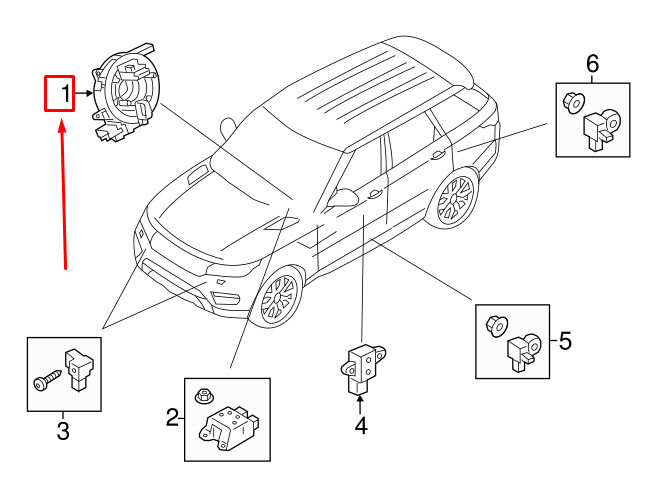 OEM LR RANGE ROVER SPORT L494 STEERING WHEEL CLOCK SPRING LR084445 ...