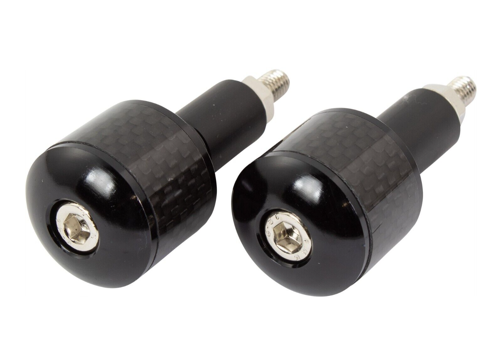 Motorcycle Bar Ends Universal With Carbon Fibre Inset Black CNC ...