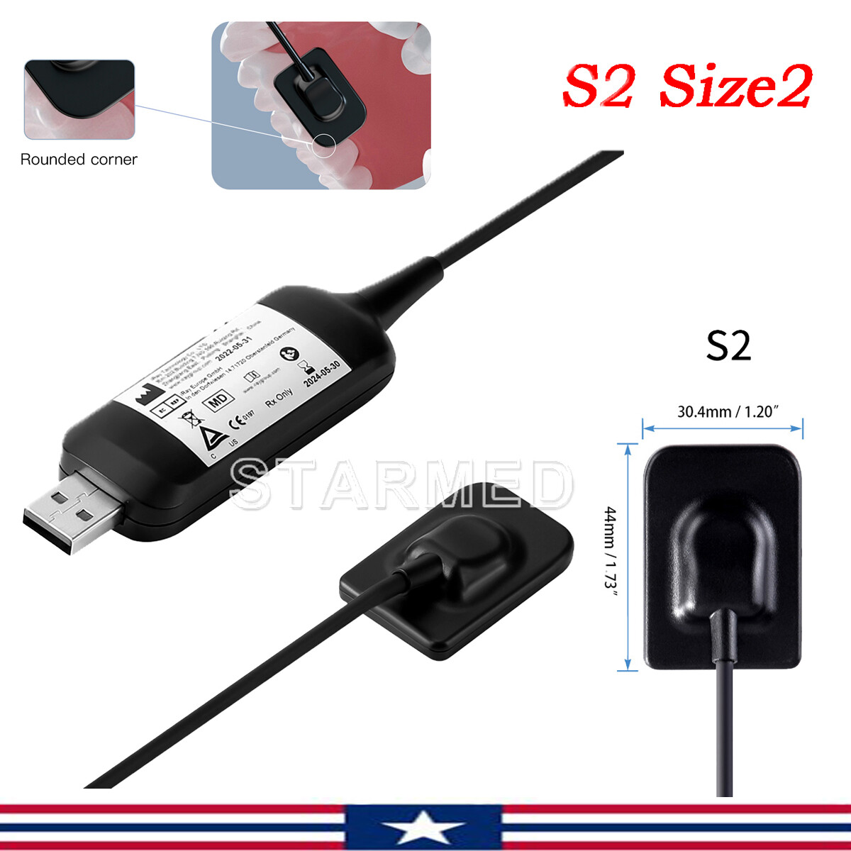 Dental Digital RVG X-Ray Sensor Image System Intraoral HD XRay Sensor ...