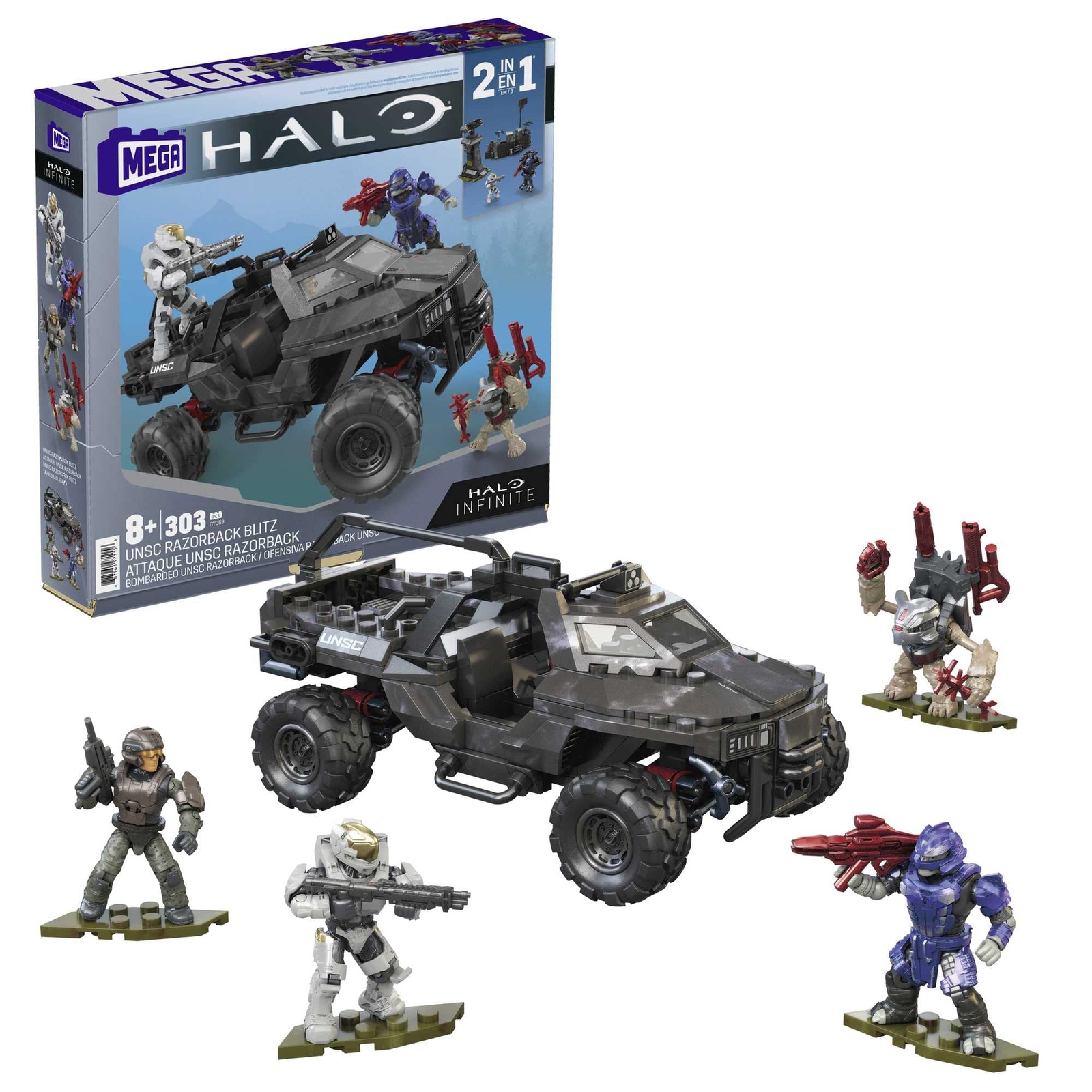Halo Infinite Toy Car Building Toys Set, UNSC Razorback Blitz Vehicle ...