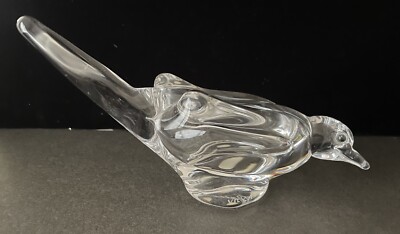 Vilca Atelier Lead Crystal Italy Clear Glass Bird Figurine Signed Bacci ...