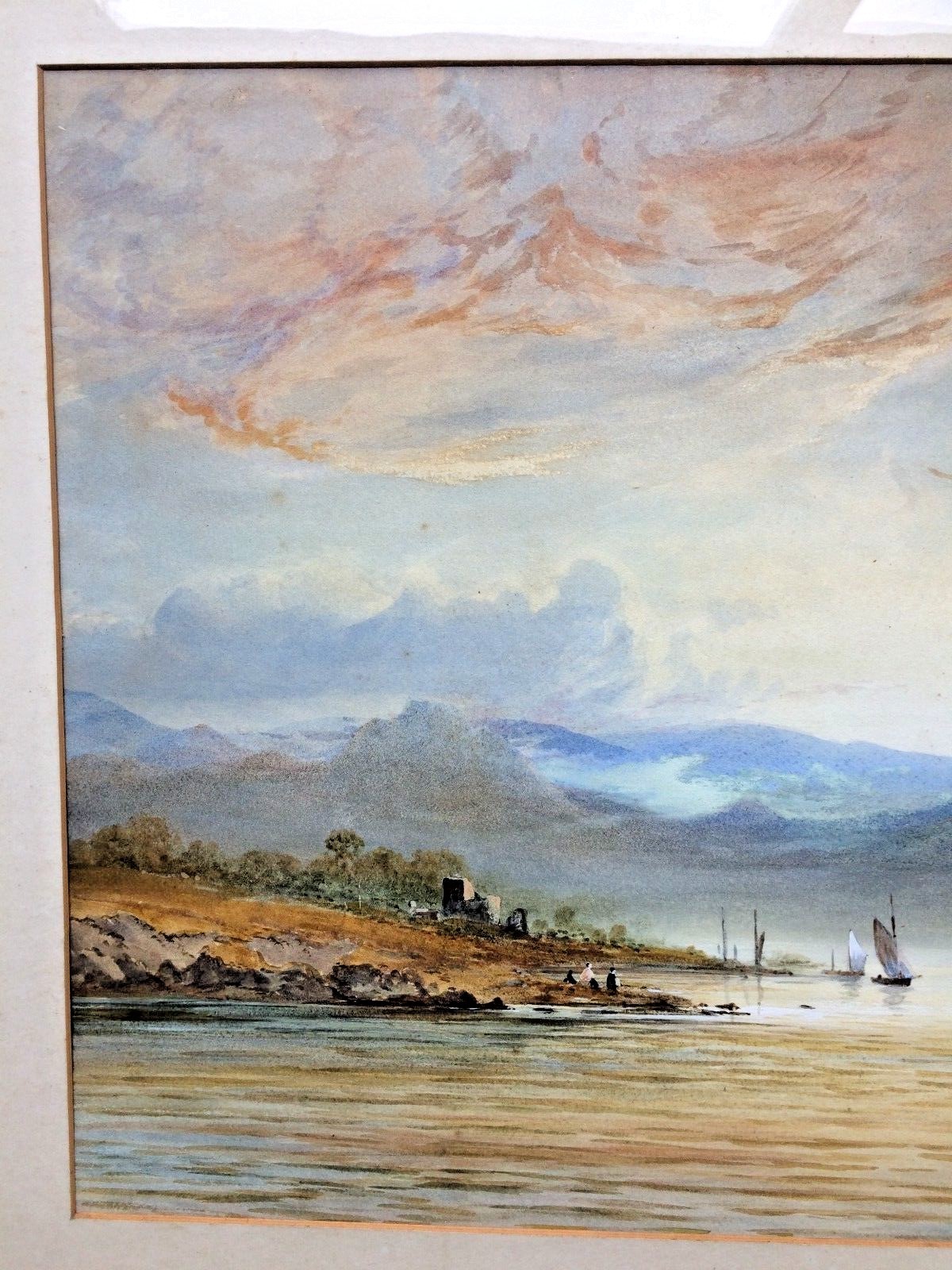 Large 19th C watercolour painting signed R Cooper 1872 possible ...