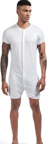 Tauwell Men's Solid Soft Union Suit White Short Medium | eBay