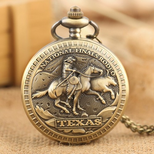 Men's Pocket Watch Vintage Western Cowboy Rodeo Bronze - "NATIONAL ...