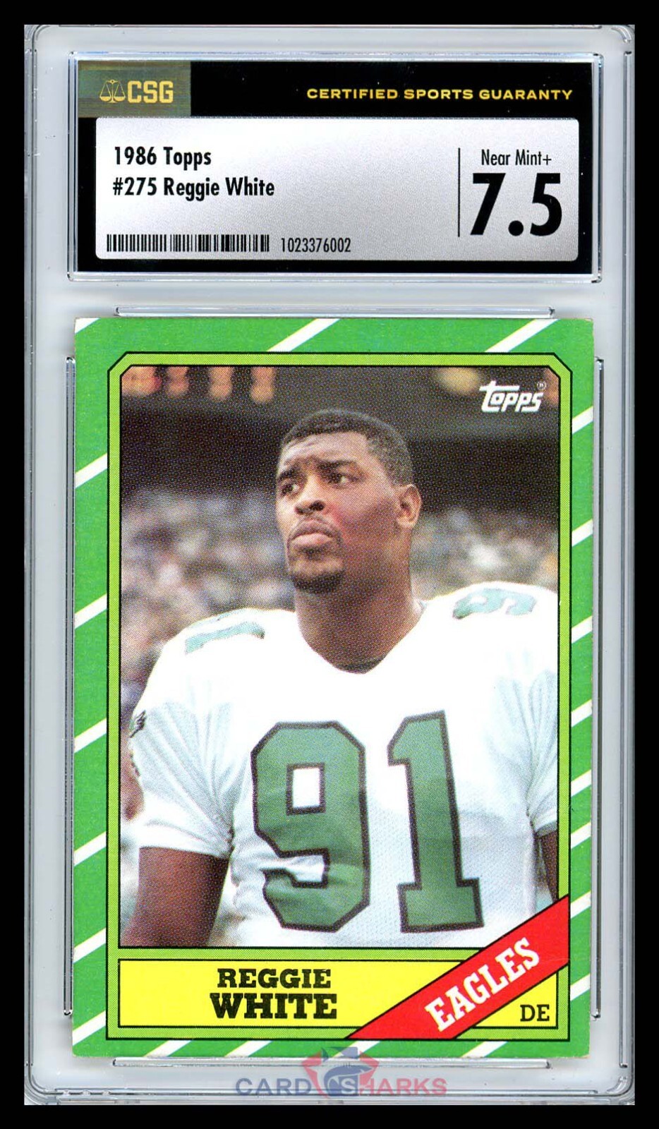 1986 Topps #275 Reggie White Rookie Card RC HOF CSG 7.5 NM+ EAGLES | eBay