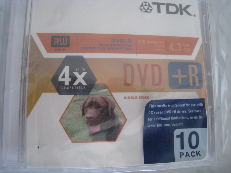 10 pack unused, wrapped TDK DVD +R 4x discs | eBay