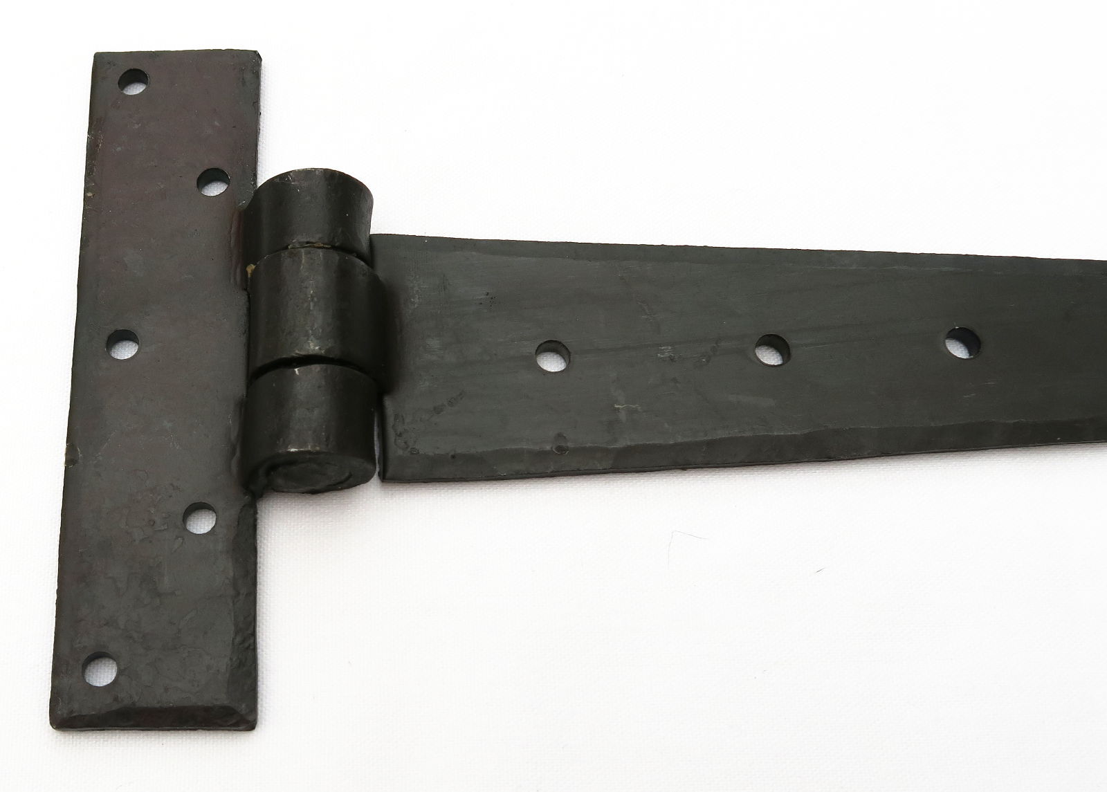 Pair of 12 Inch Black Wrought Iron T Hinges - 30cm Strong Hand-Forged ...