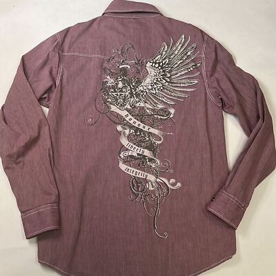 Modern Culture Shirt Men’s M Button-up Long Sleeve Graphic Design ...