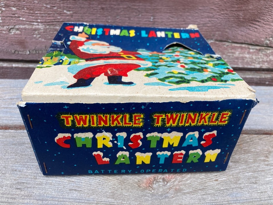 VTG 1950'S BATTERY OPERATED TWINKLE TWINKLE CHRISTMAS TREE SANTA CLAUS ...
