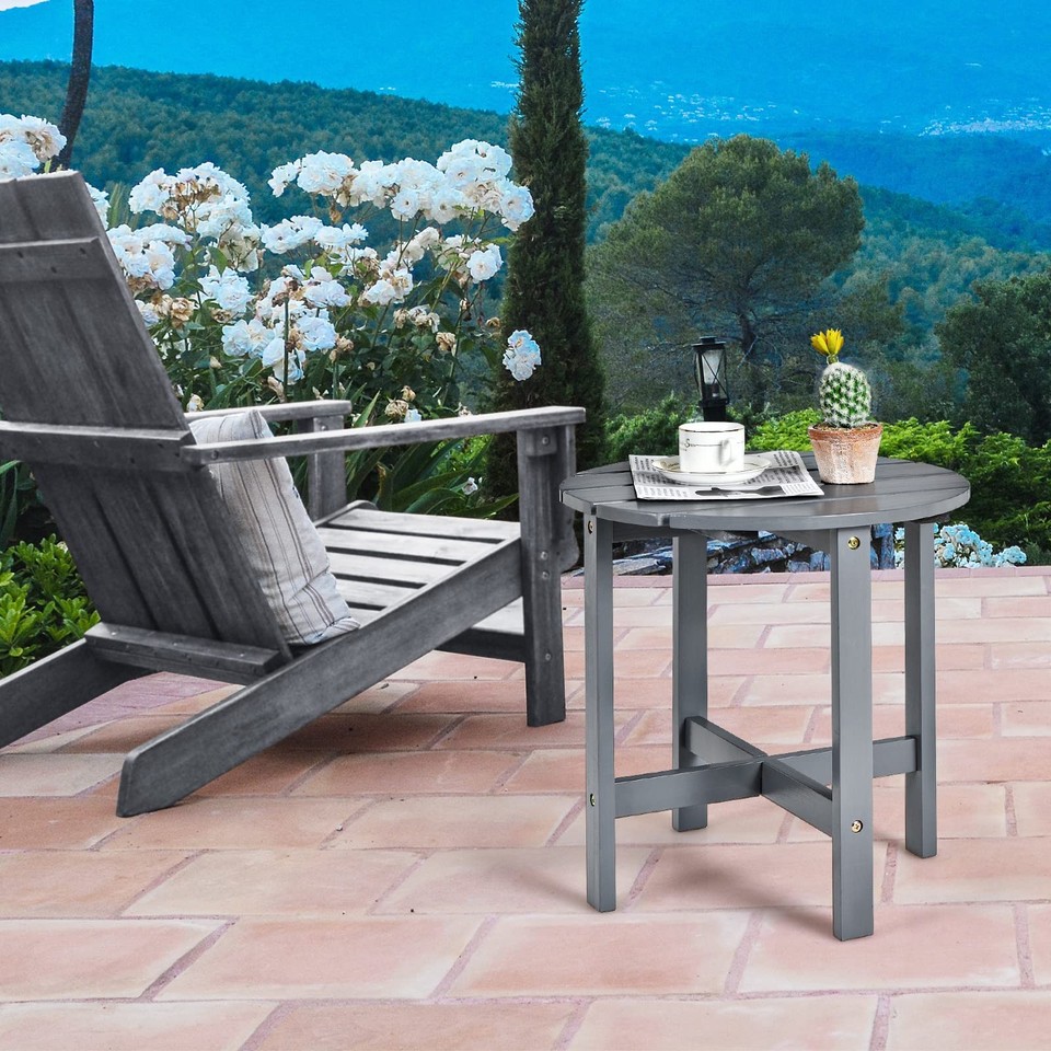 Patio Side Table 18’’ Outdoor Bistro Table with Stable Cruciform ...