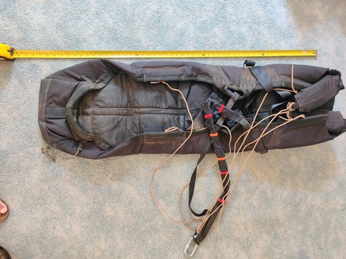 open back hang glide harness with chute | eBay