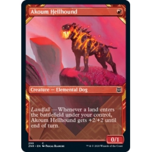 AKOUM HELLHOUND (SHOWCASE) X4 Zendikar Rising ZNR Magic MTG MINT CARD ...