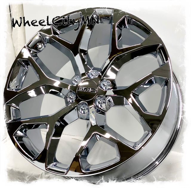 24 inch chrome Snowflake GMC Sierra 1500 Yukon Denali OE replica wheels ...