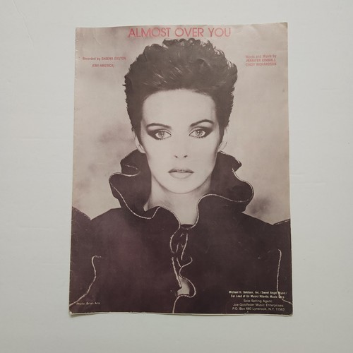 Almost Over You By Sheena Easton Sheet Music 1983 | eBay