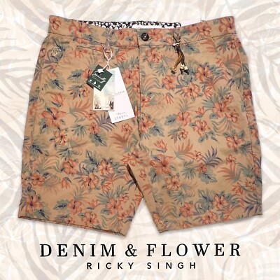 NWT Denim & Flower Ricky Singh Men's Power Stretch Tropical Floral ...