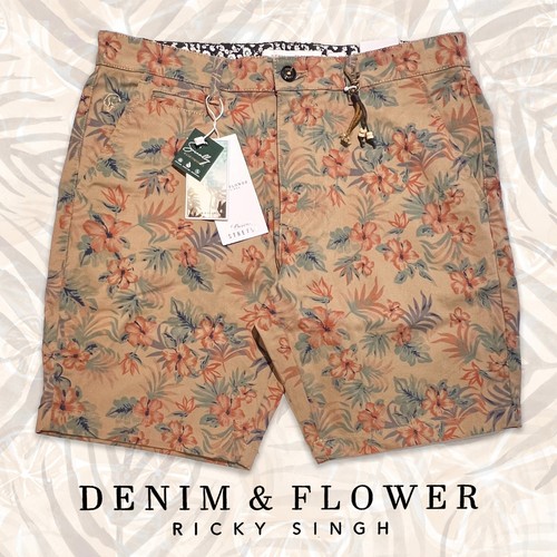 NWT Denim & Flower Ricky Singh Men's Power Stretch Tropical Floral ...