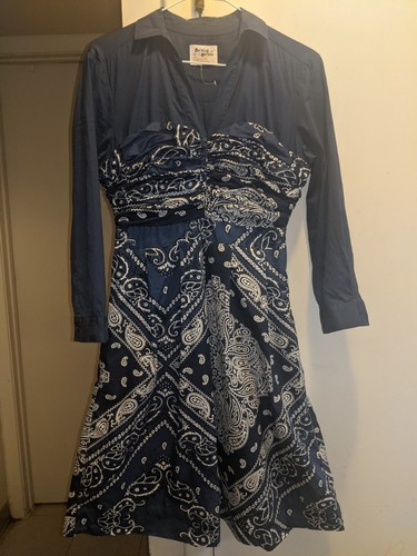 Anthropologie Holding Horses Blue Bandana Dress | eBay