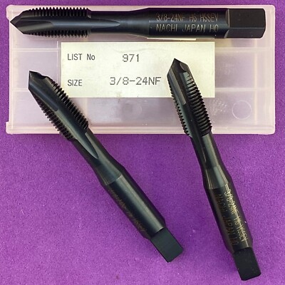 3pc NACHI 3/8” - 24 NF Plug Taps; 971 ; H6 ; HSSEV 🎯Machinist | eBay