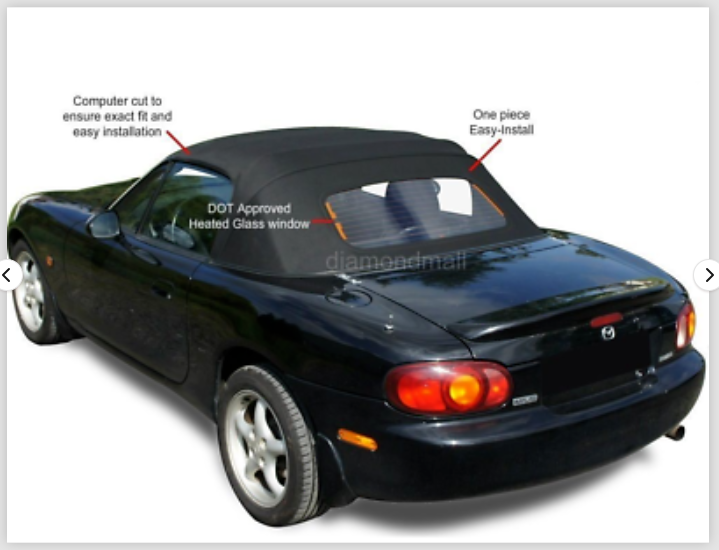 Convertible Soft Top Fits 1990-2005 Mazda Miata w/DOT Heated Glass ...