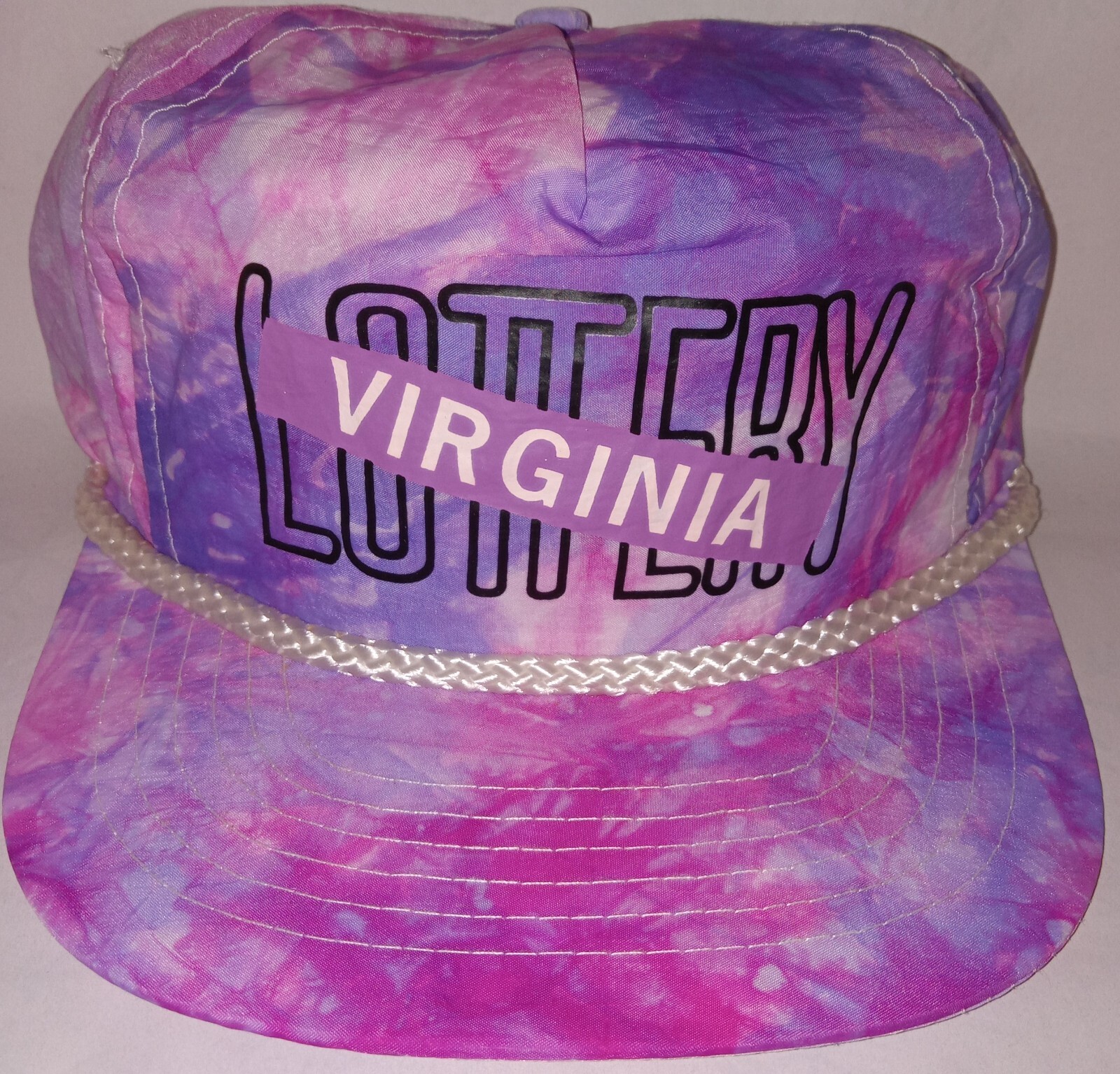Vintage 90's Virginia Lottery Rope Hat Purple Tie-dye Snapback Hat | eBay