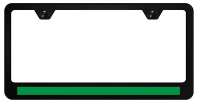 Thin Green Line License Plate Frame, Black High-grade 304 Stainless ...