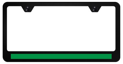 Thin Green Line License Plate Frame, Black High-grade 304 Stainless ...