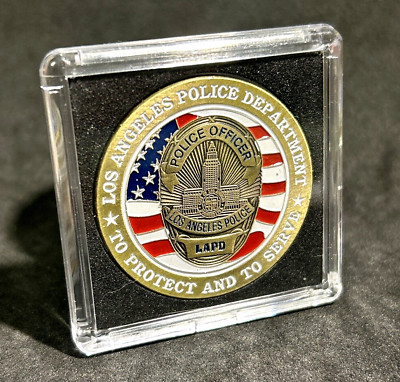 LOS ANGELES LAPD POLICE GOLD FINISH DEPARTMENT Challenge Coin 40mm w ...