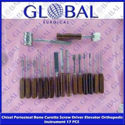 Chisel Periosteal Bone Curette Screw Driver Elevator Orthopedic Instrument 17PCS | eBay
