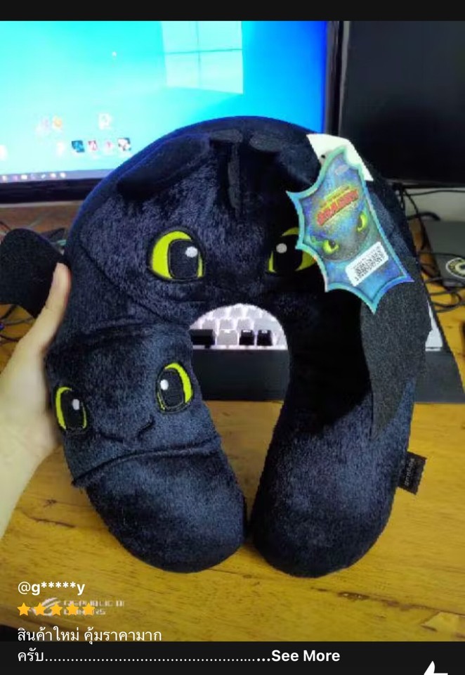 12"How to Train Your Dragon3 Toothless Doll Toy Travel Neck Rest Pillow ...