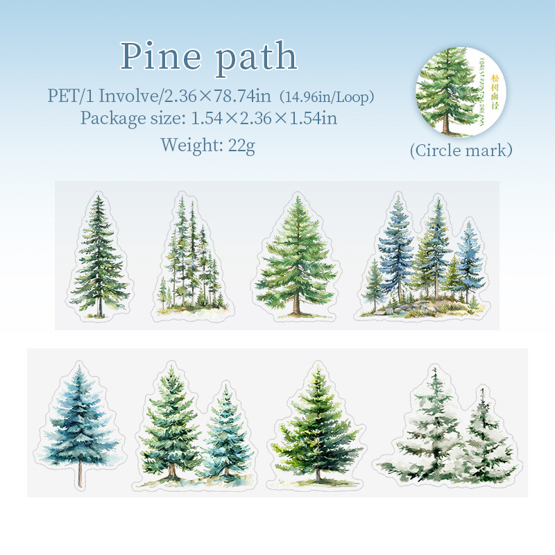 Nature Trees PET Adhesive Tape Scrapbooking Stickers Journal Planner ...