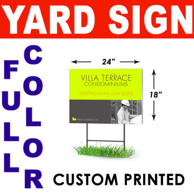 2 Custom Printed Yard Signs full color 4mm 2 Sided Personalized ...