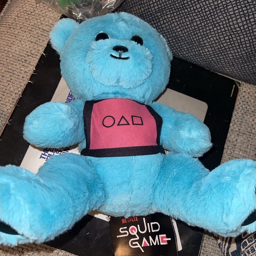Netflix Squid Game: The Challenge 10" Blue Teddy Bear Plush Zipper SEGA ...